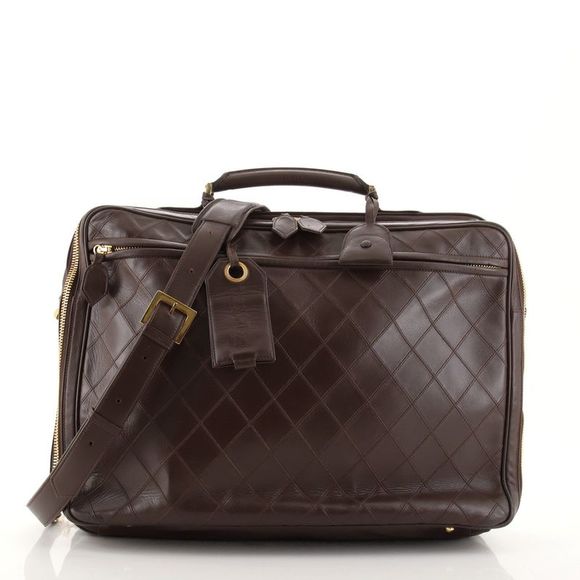 CHANEL | Bags | Chanel Vintage Diamond Stitch Weekender Quilted Leather ...